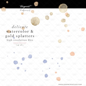 Gold Paint Splatter Clipart Overlay, Watercolor Ink Splatter Clip Art ...