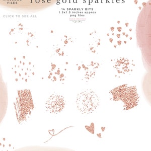 Rose Gold Sparkle Glitter Clipart Overlay, Sublimation PNG Files ...