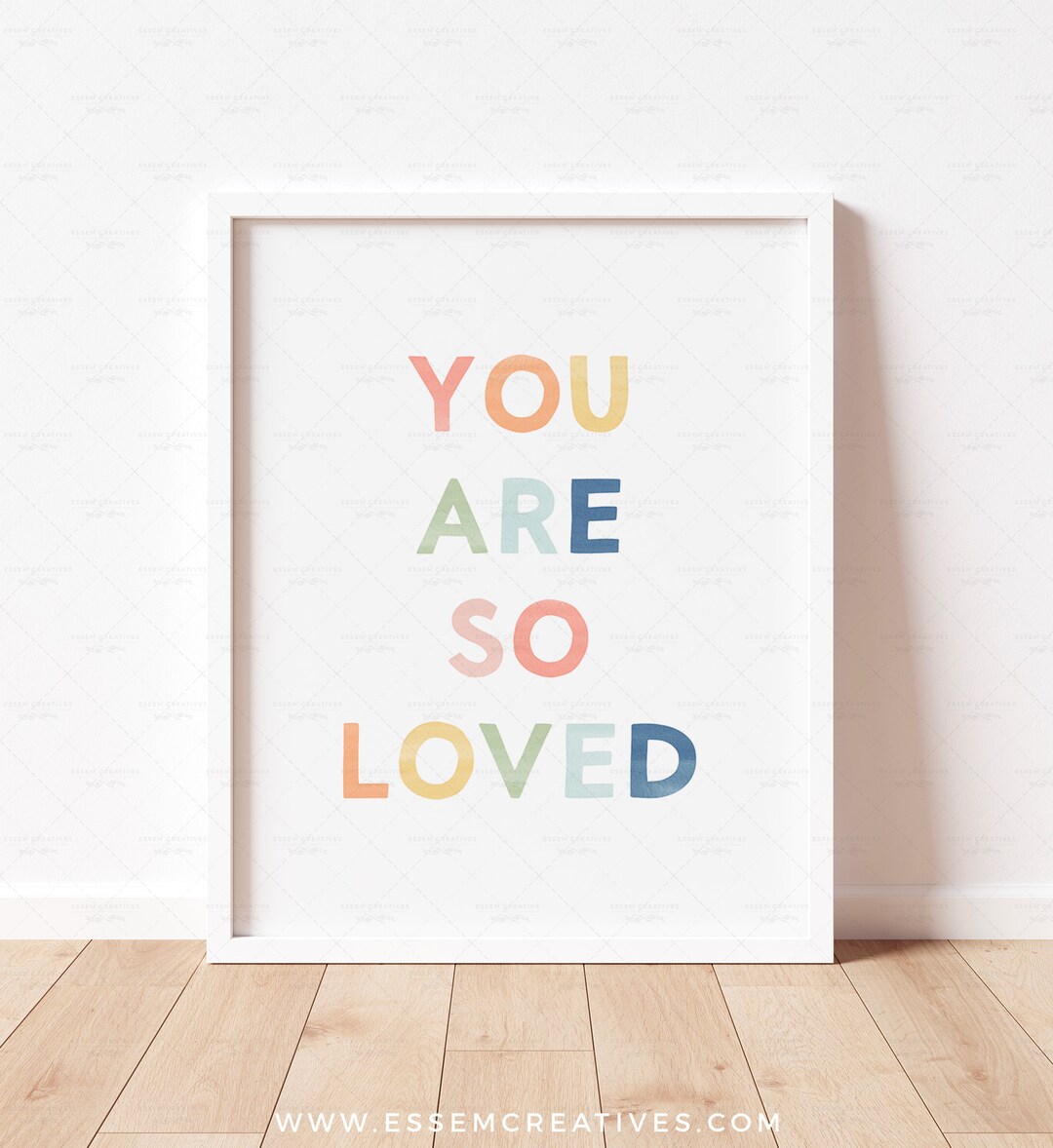 You Are so Loved Print, Rainbow Playroom Decor, Nursery Printable Wall ...