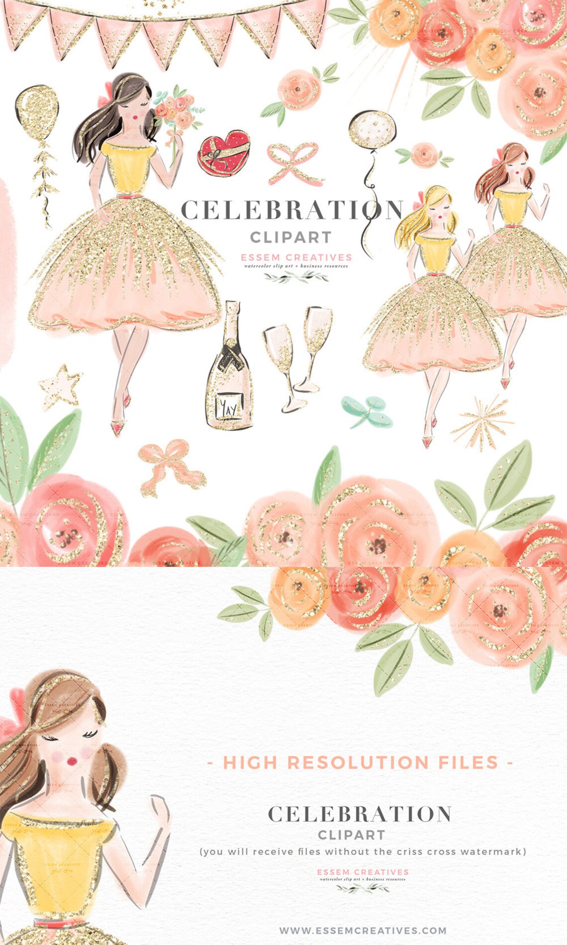 Celebration Party Clip Art Valentine's Day Clipart - Etsy