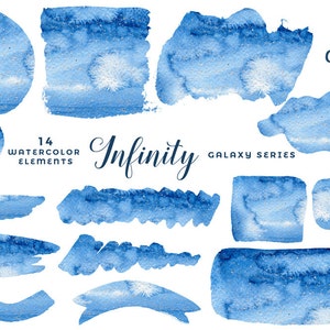 Navy Blue Watercolor Branding Kit, Watercolor Brush Strokes Splash ...