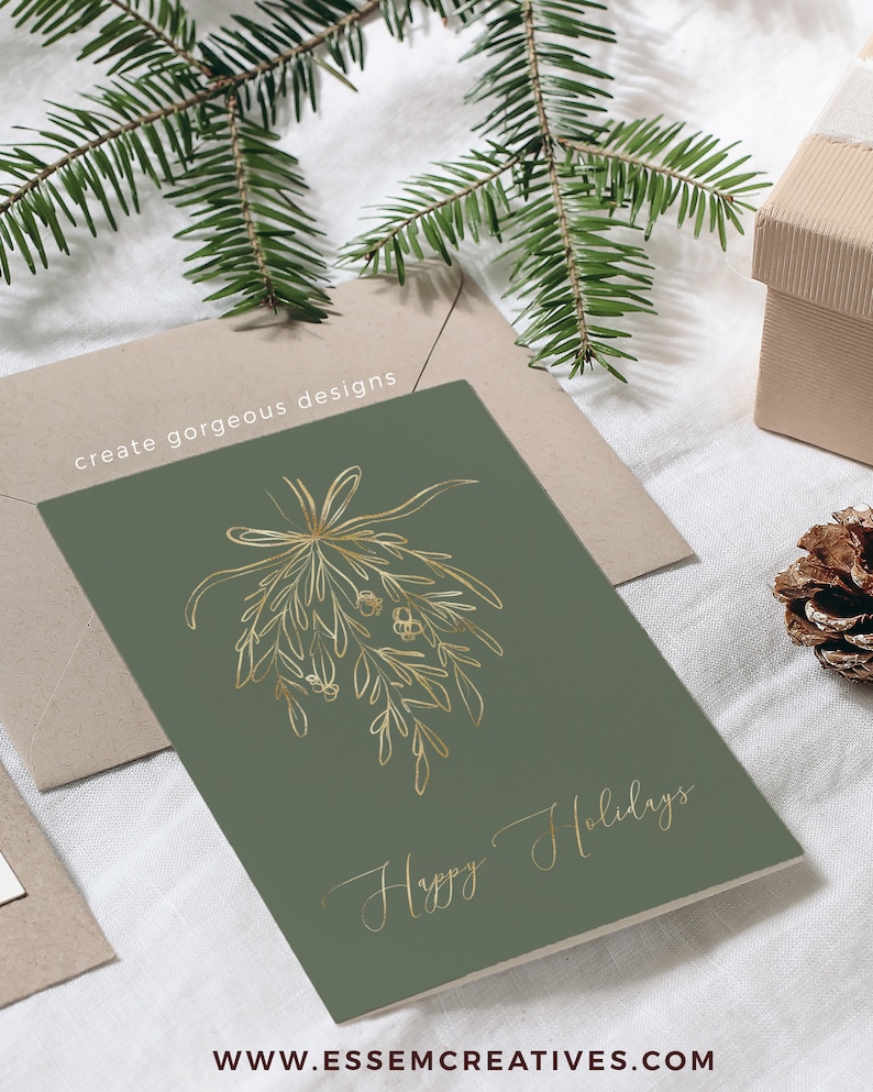 Christmas Line Art Wreath Clipart Holly Jolly Clip Art Fine - Etsy