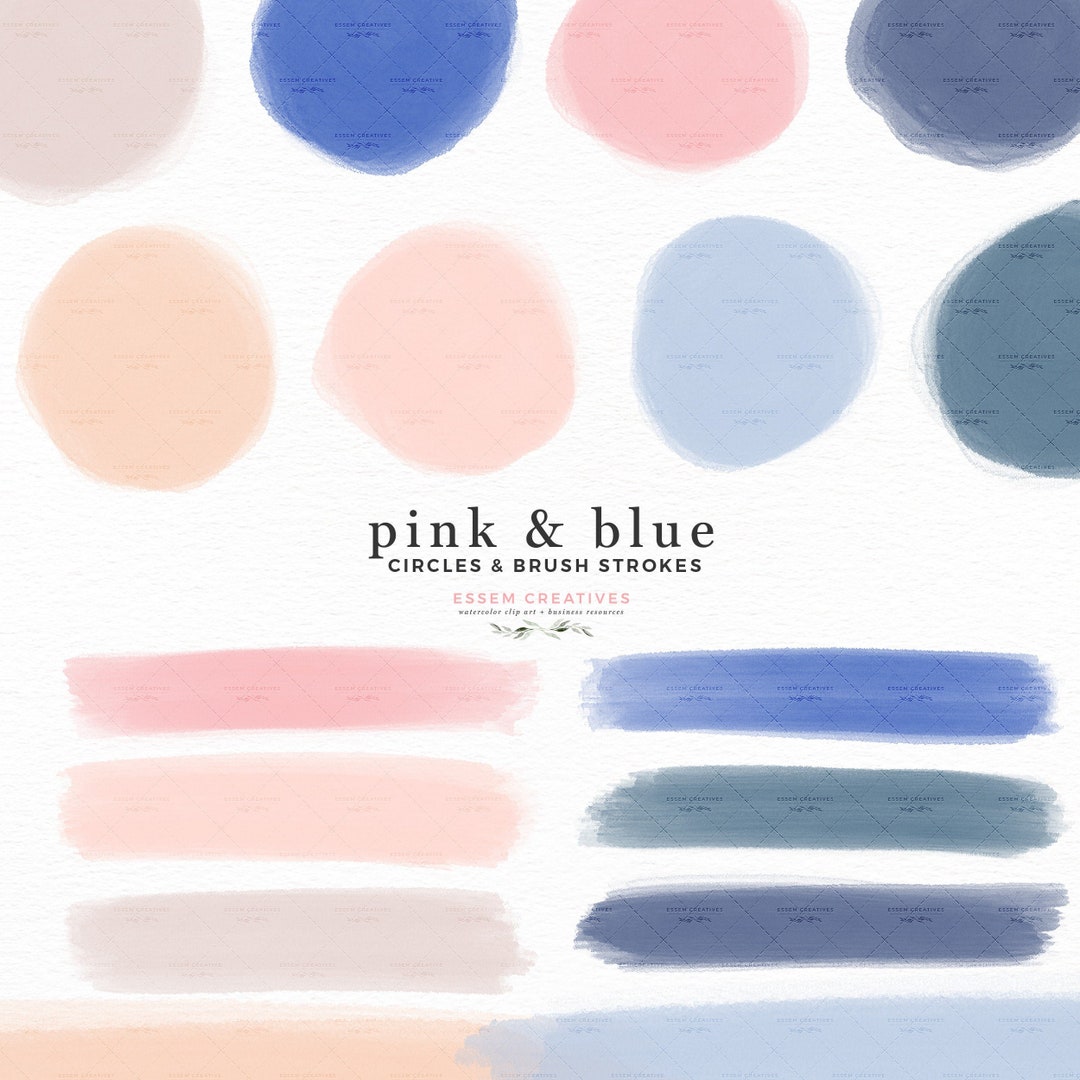 Pink and Blue Instagram Story Highlight, Watercolor Circles Clipart ...