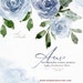 AZURE Blue Watercolor Flowers Clipart, Winter Floral Clip Art, Rustic ...