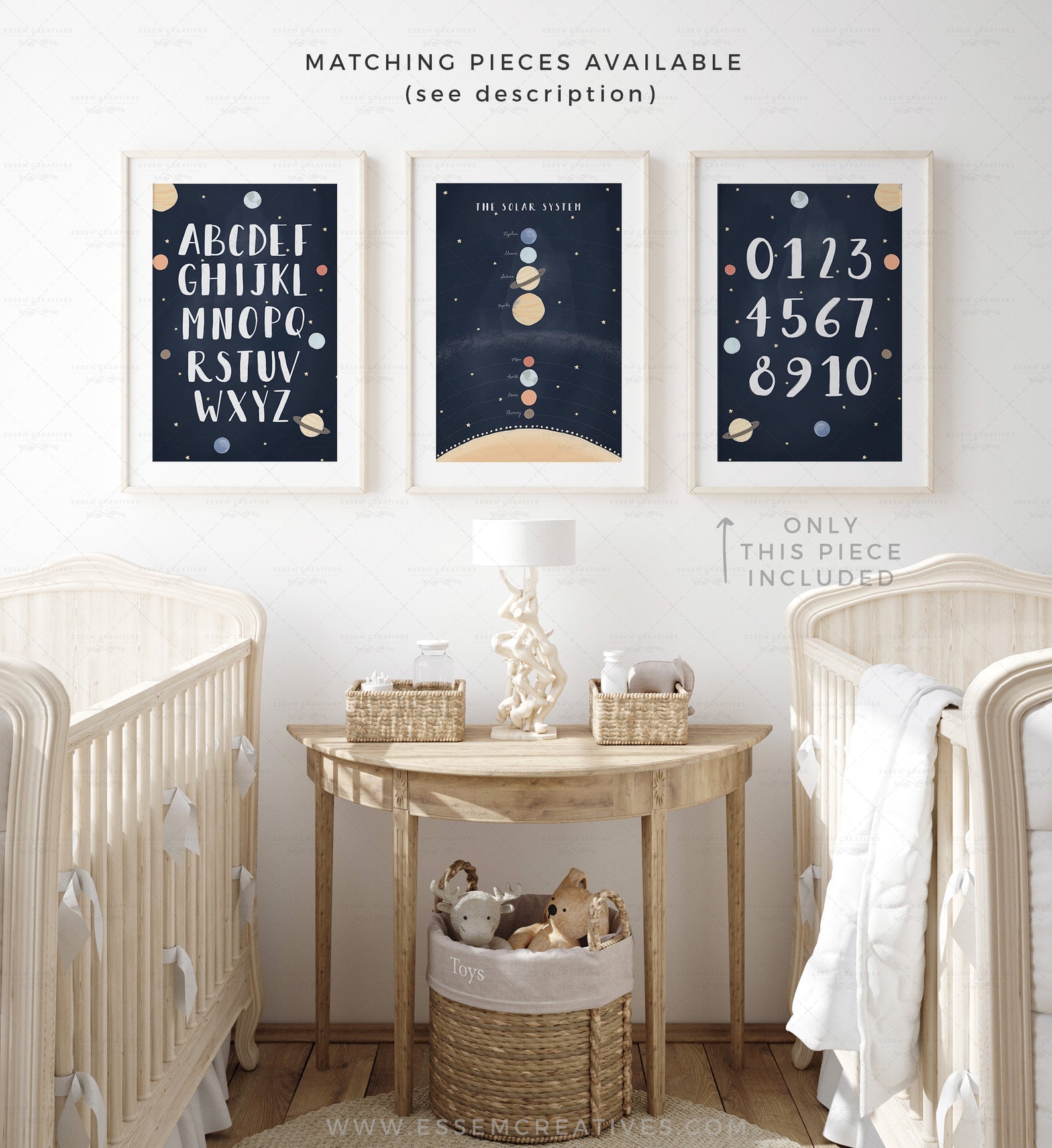 Space Numbers Poster Navy Solar System 0-10 Print 123 | Etsy