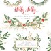 Watercolor Christmas Clipart, Holiday Clip Art, Christmas Photo Card ...