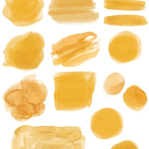 Honey Mustard Watercolor Clipart Texture Shape Splash, Yellow ...