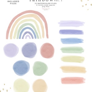 Watercolor Rainbow Clipart, Circles Clipart, Digital Planner Stickers ...