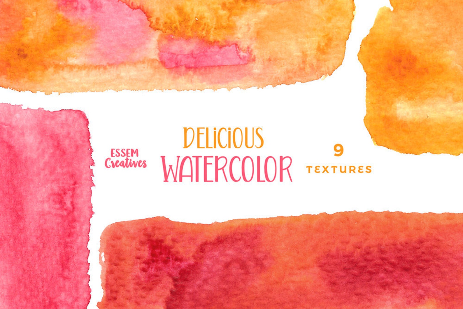 Pink Orange Watercolor Brush Strokes Clipart, Watercolour Splash ...