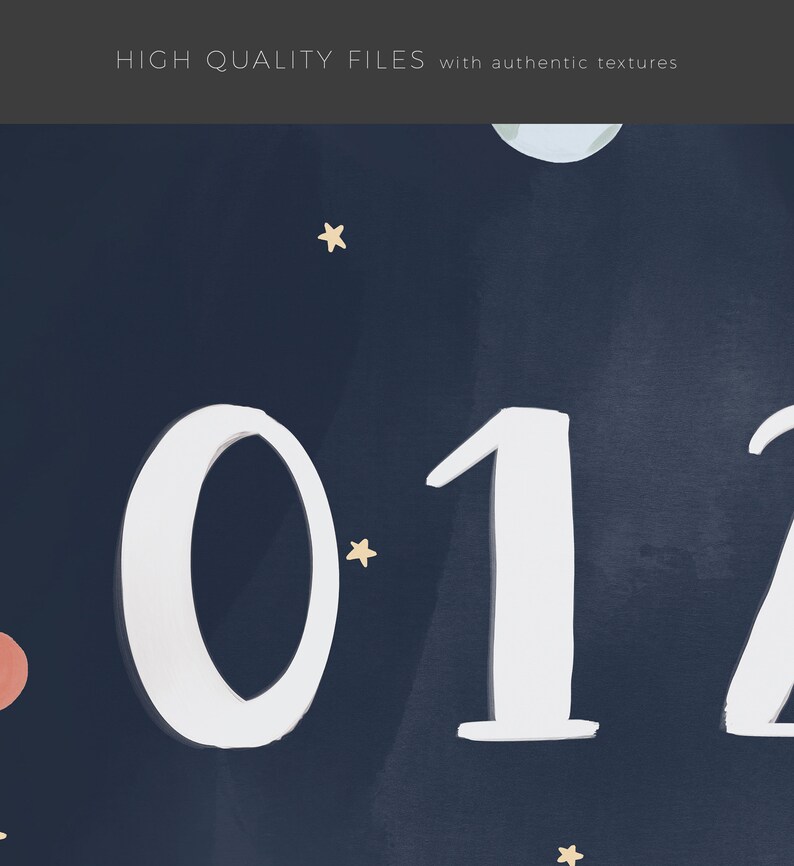 Space Numbers Poster, Navy Solar System 0-10 Print, 123 PRINTABLE Wall ...
