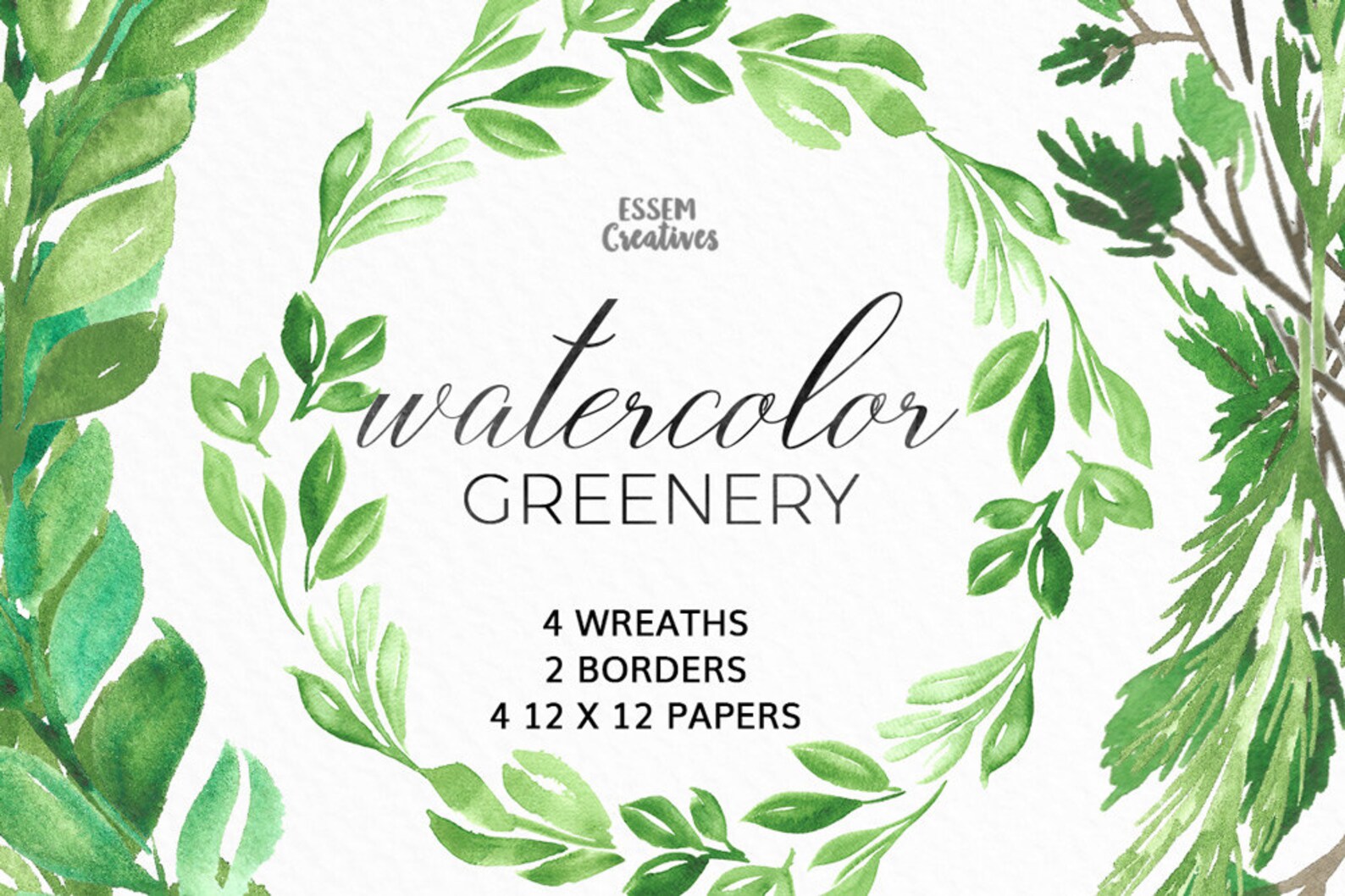 Watercolor Leaf Wreath Clipart Floral Wreath Clipart Rustic - Etsy