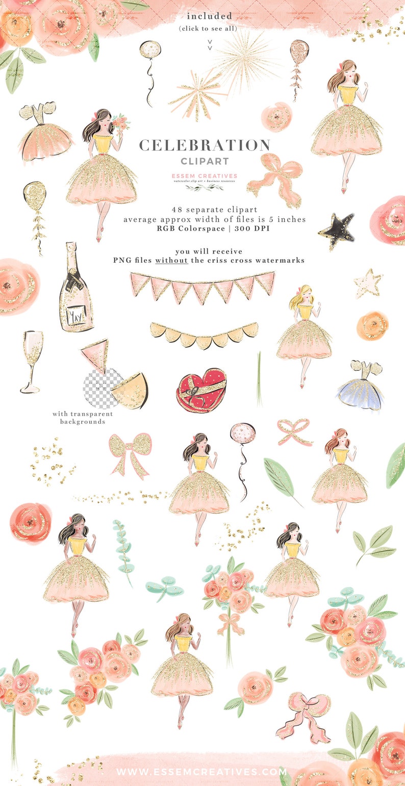 Celebration Party Clip Art Valentine's Day Clipart - Etsy