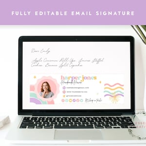 Rainbow Email Signature Template, Editable Email Signature Design ...