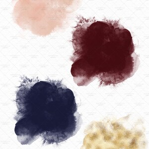 Burgundy Blush Floral Clipart, Boho Wreath Clipart, Watercolor Frame ...