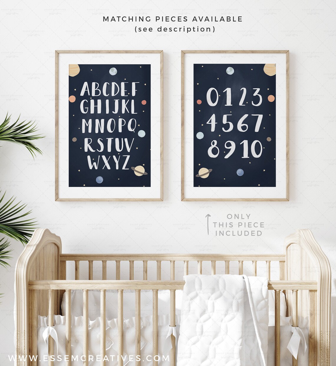 Space Numbers Poster Navy Solar System 0-10 Print 123 - Etsy