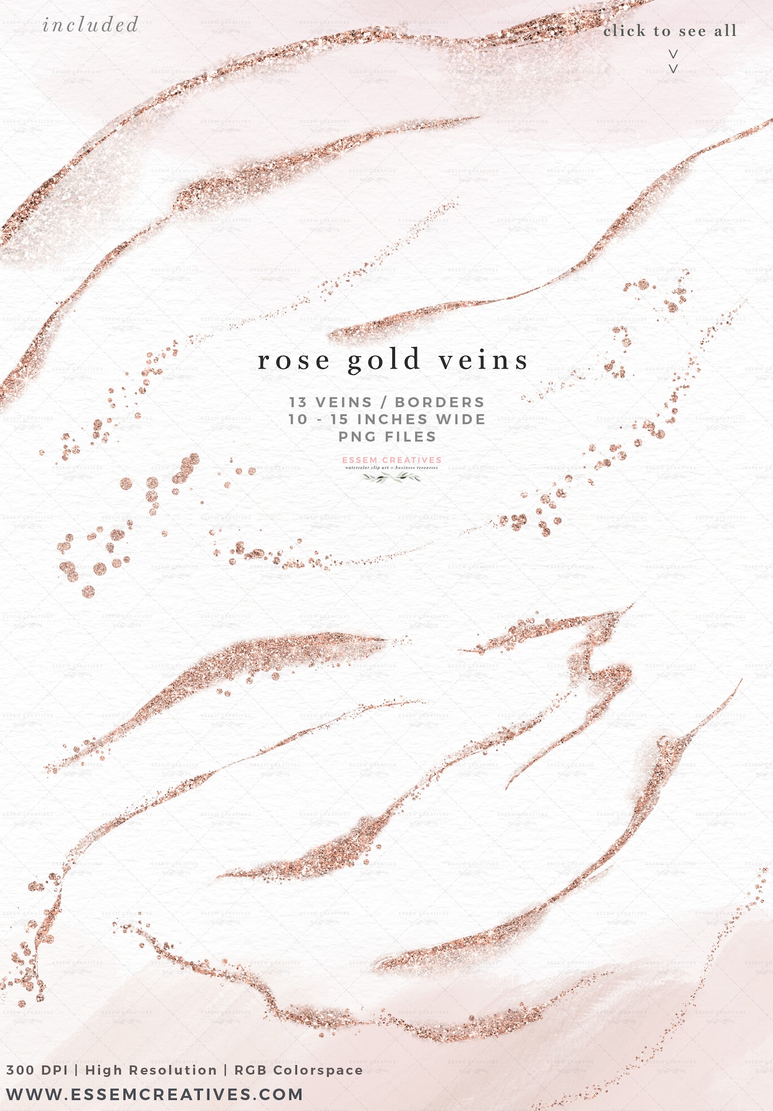 Rose Gold Veins Clipart, Rose Gold Confetti Overlay Streak Stroke ...