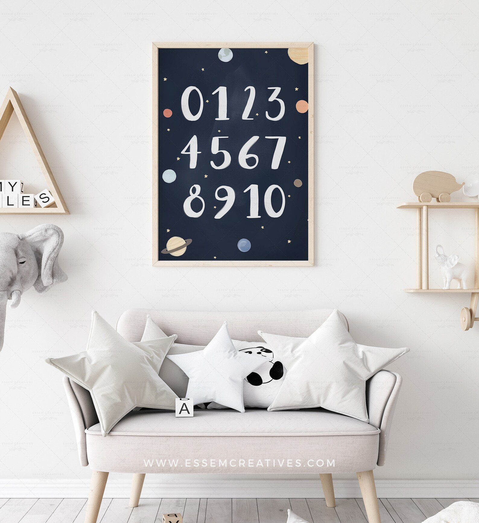 Space Numbers Poster Navy Solar System 0-10 Print 123 | Etsy