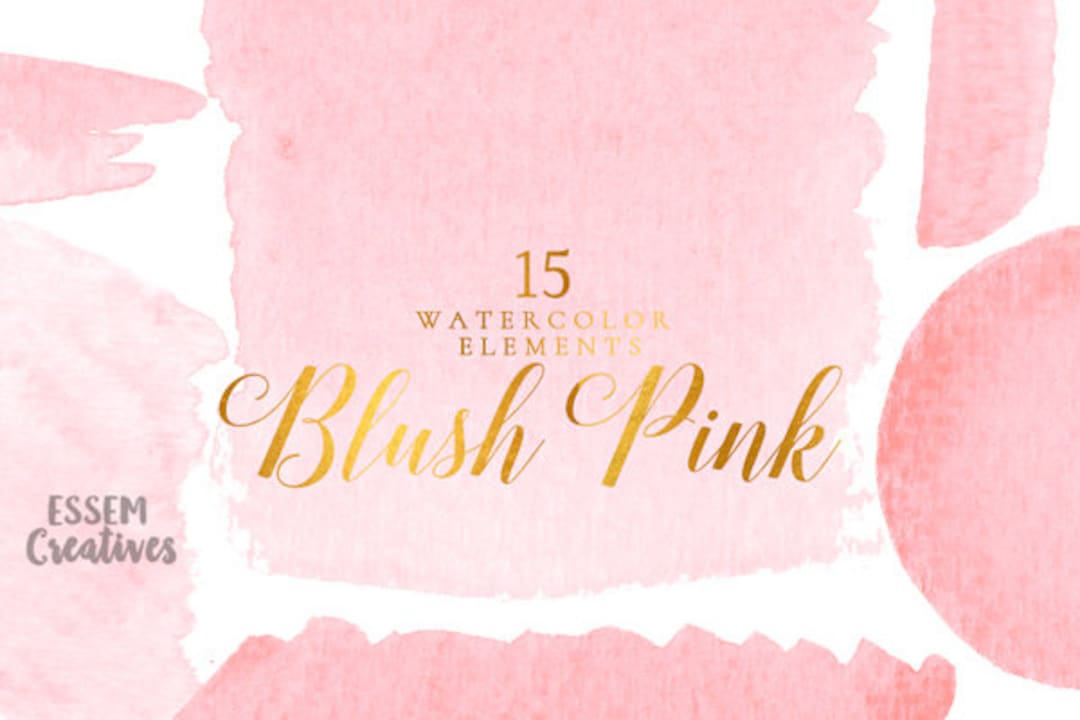 Blush Pink Watercolor Splash Clipart, Pink Ombre Background for Logo ...