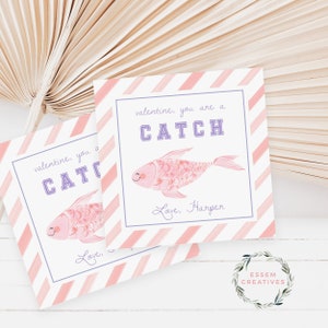 Printable Valentines Gift Tag for Kids, You're a Great Catch Fish ...