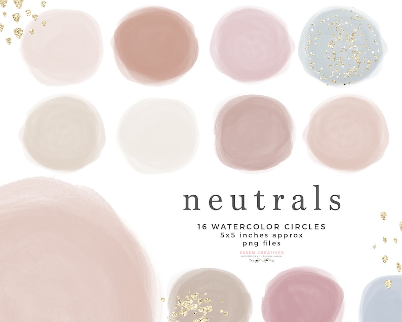 Neutral Instagram Story Highlight Watercolor Circles Clipart | Etsy India