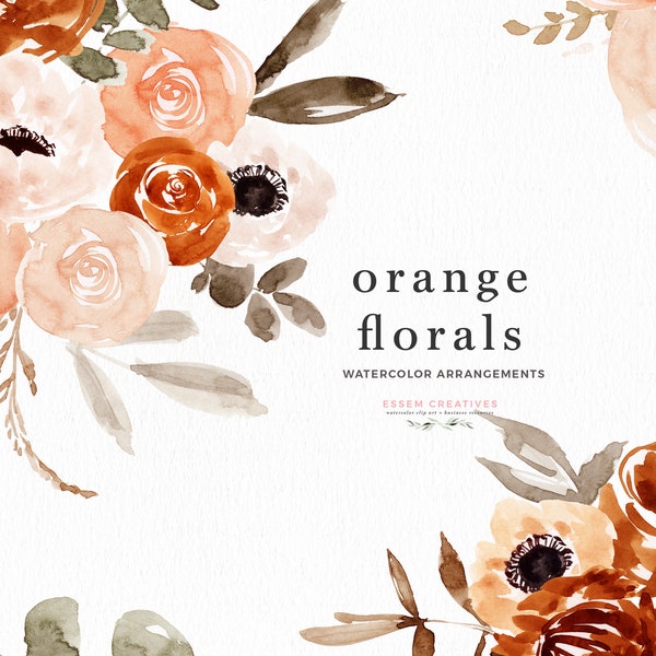 Burnt Orange Flower Border - Etsy