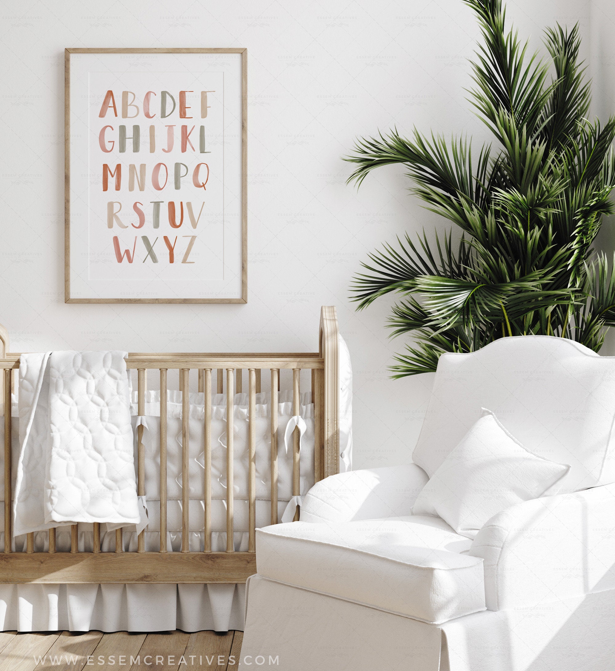 Neutral Alphabet Poster Boho Alphabet Print PRINTABLE Wall - Etsy