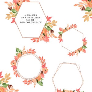 Watercolor Fall Frames Clipart, Autumn Clipart, Thanksgiving Clipart ...