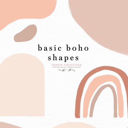 Basic Boho Shapes Clipart Boho Arch Box in Peach and Neutral - Etsy ...