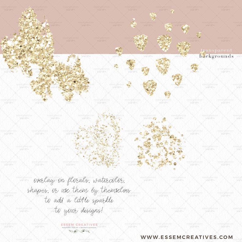 Gold Sparkle Glitter Clipart Overlay Brush Stroke Sublimation - Etsy