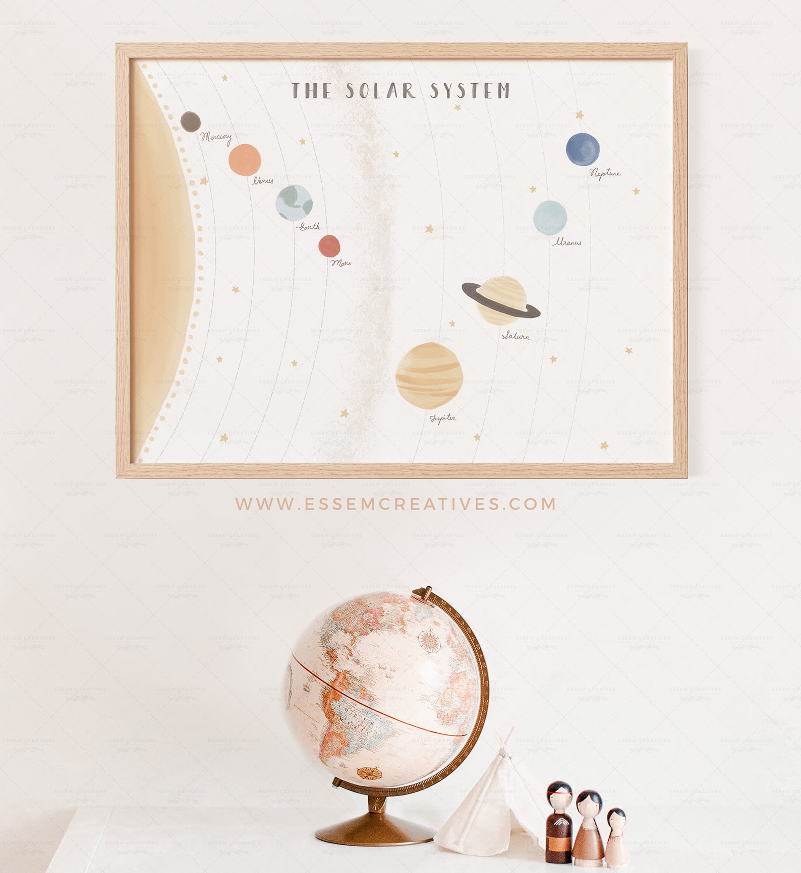 Solar System Poster Boho Planets Space Celestial Print - Etsy