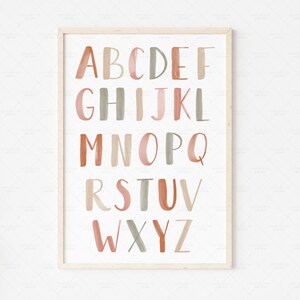 Neutral Alphabet Poster, Boho Alphabet Print, PRINTABLE Wall Art ...