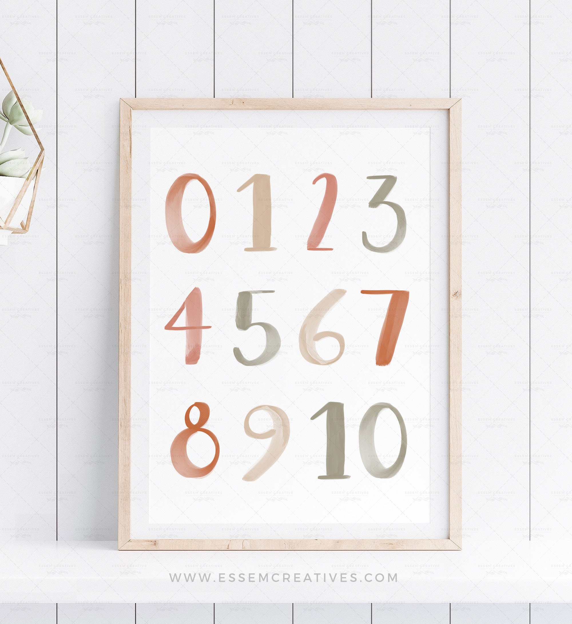 Neutral Numbers Poster Boho 0-10 Print 123 PRINTABLE Wall - Etsy