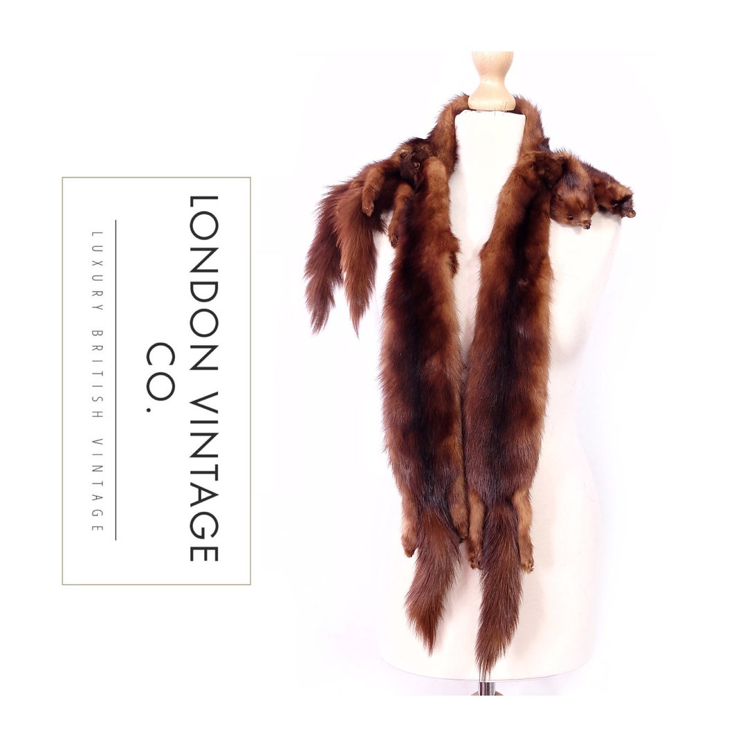 Vintage/antique Edwardian/1920s/1930s/1940s Marten/sable 4 Pelt Real ...