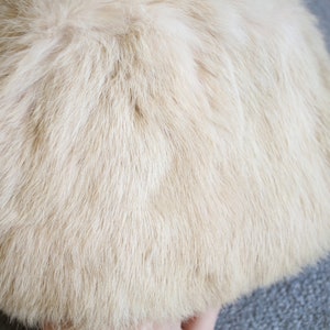 Vintage cream rabbit fur hat real fur hatwinter fur hat | Etsy