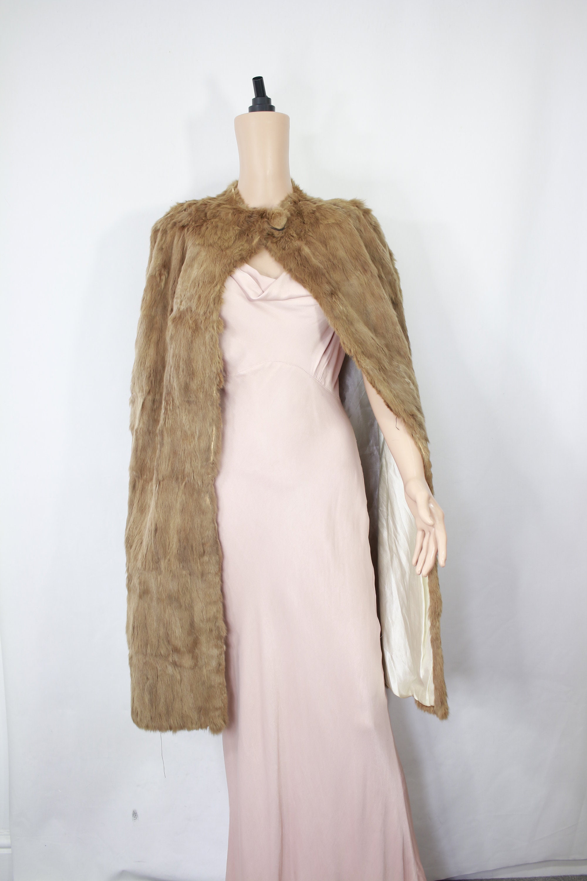 1930s-1940s-1950 honey/brown rabbit fur cape vintage | Etsy