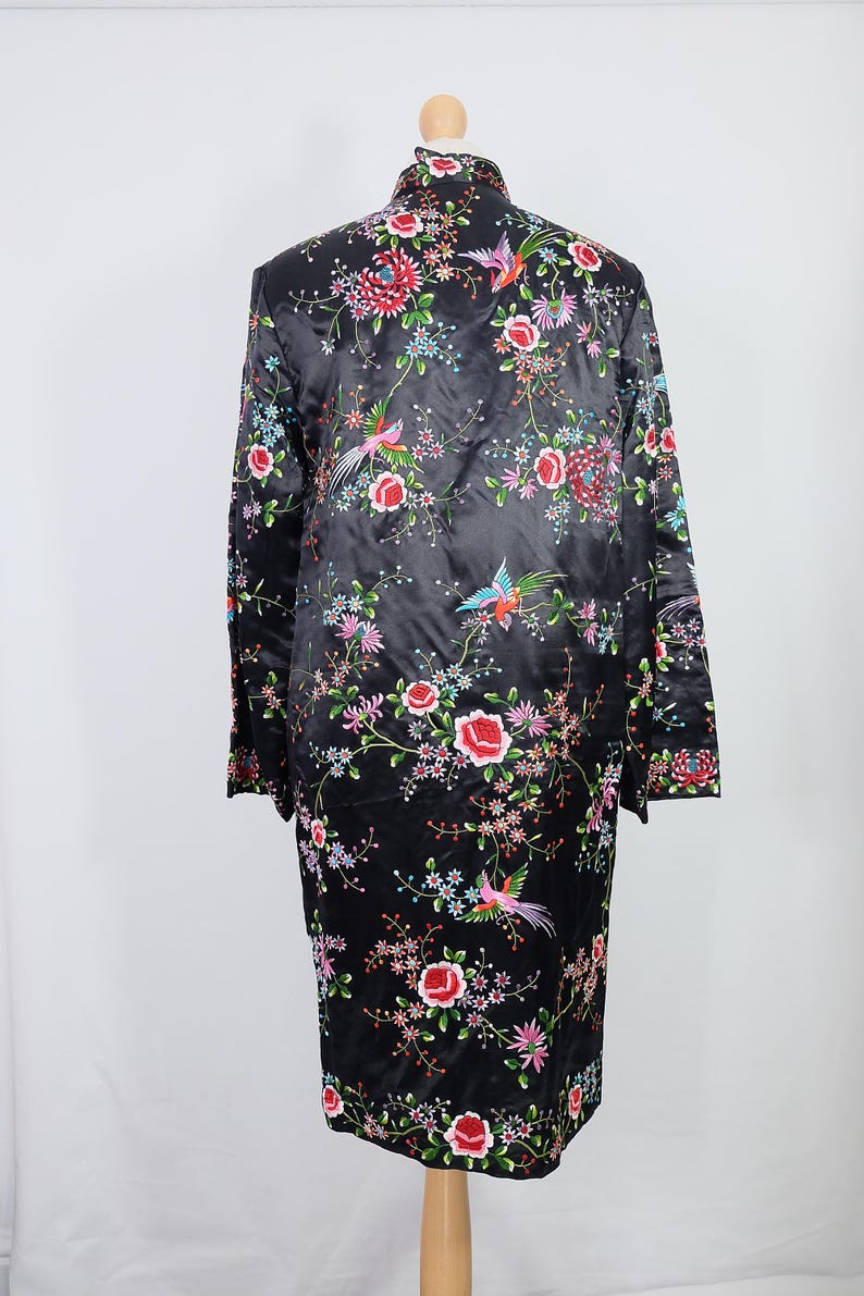 Vintage Black Embroidered Coat vintage Embroidered | Etsy