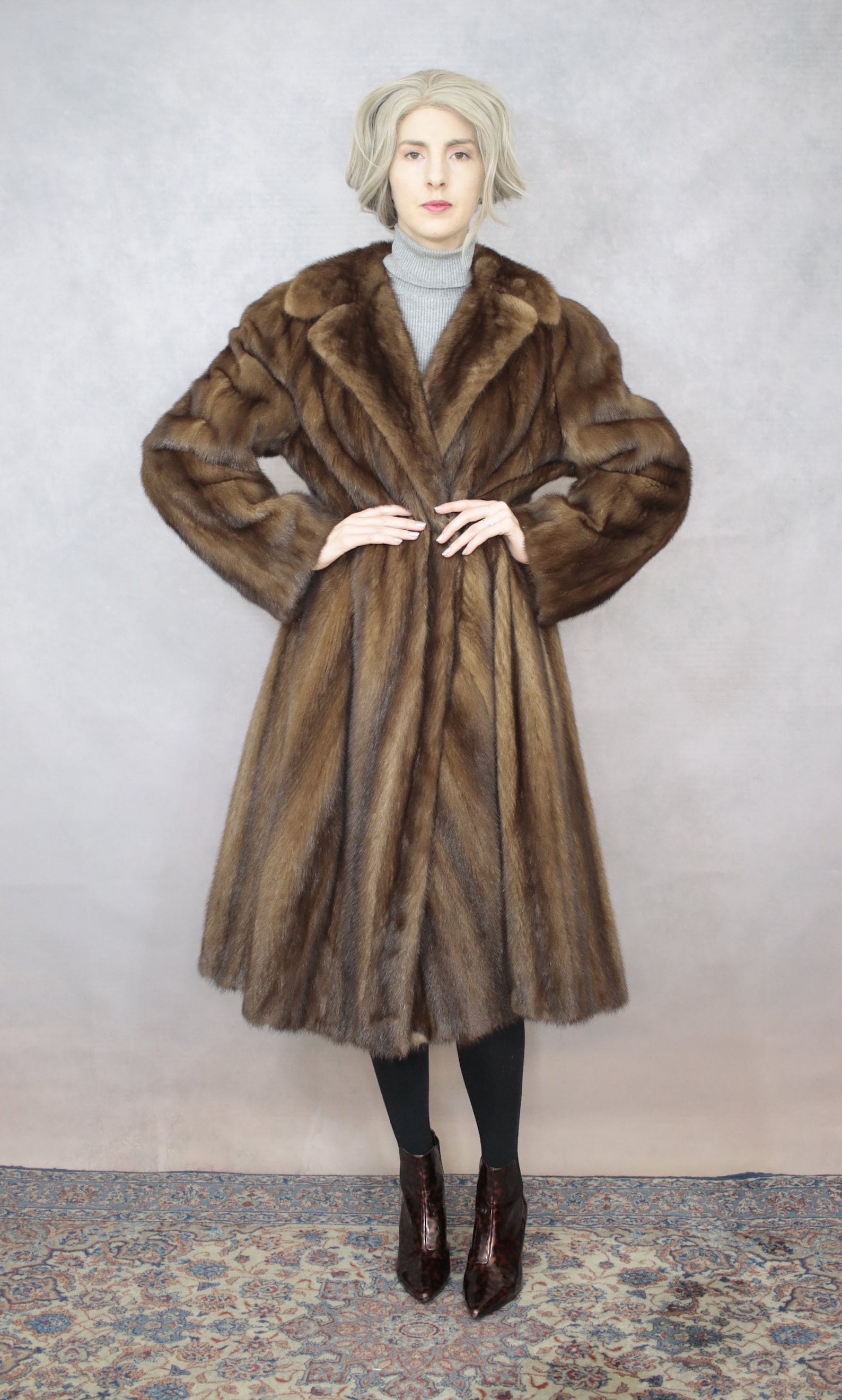 Size M Vintage Dark Brown Mink Fur Coat vintage Mink - Etsy UK