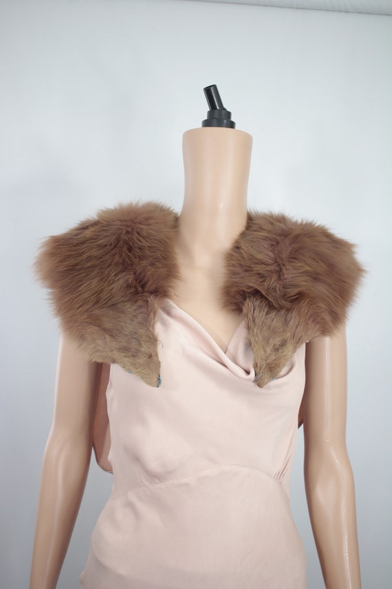 1930s-1940s burgundy fox fur collar {Vintage fox fur/… - Gem