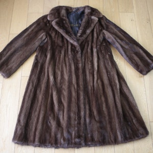 Size M | Vintage Dark Brown Mink Fur Coat {vintage Mink Fur/real Mink ...