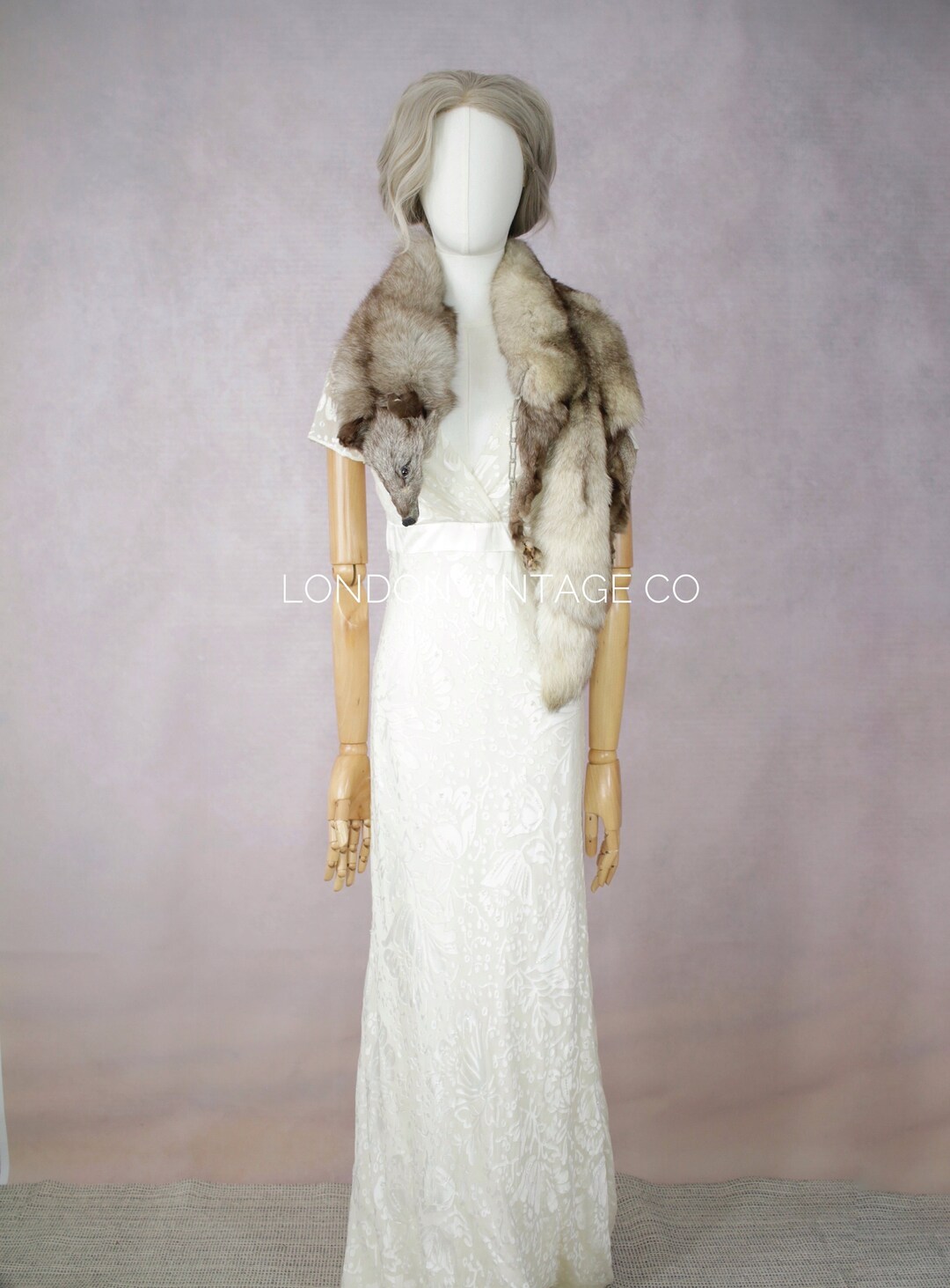 Vintage Blue Fox Pelt {vintage Fox Fur/real Fox Fur/white Fox Fur ...