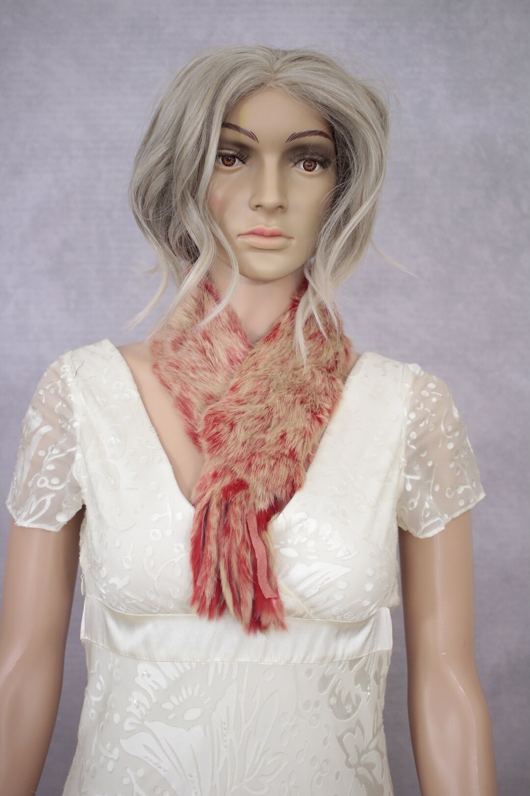 Vintage Red Fur Scarf real Fur/vintage Fur/fur Scarf/fur Trim/fur Wrap ...