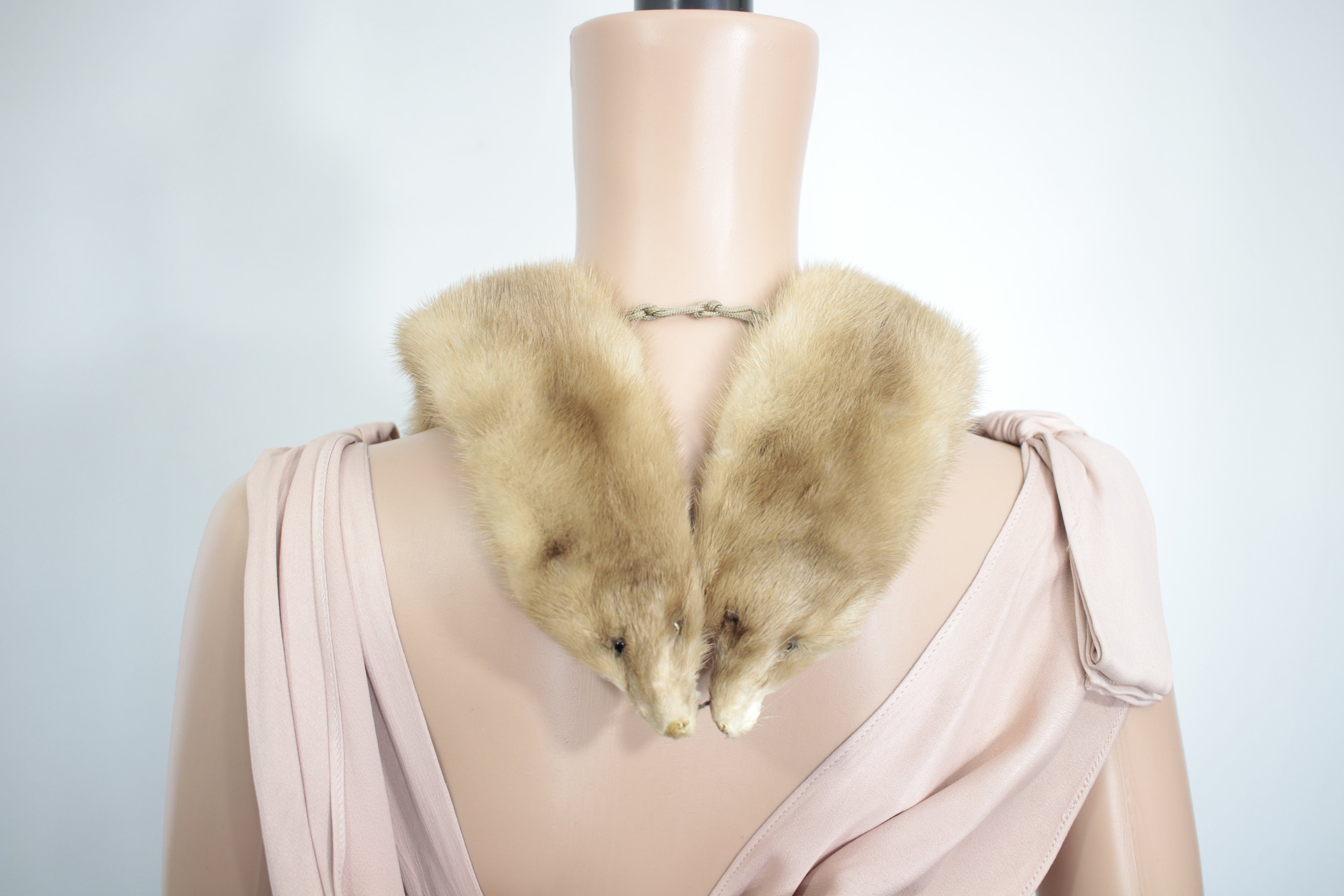 1940s-1950s blonde mink fur stole Vintage mink fur/real mink | Etsy