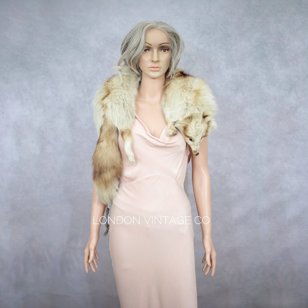 1910s-1920s White Fox Fur Stole vintage Fox Fur/real Fox Fur/arctic Fox ...