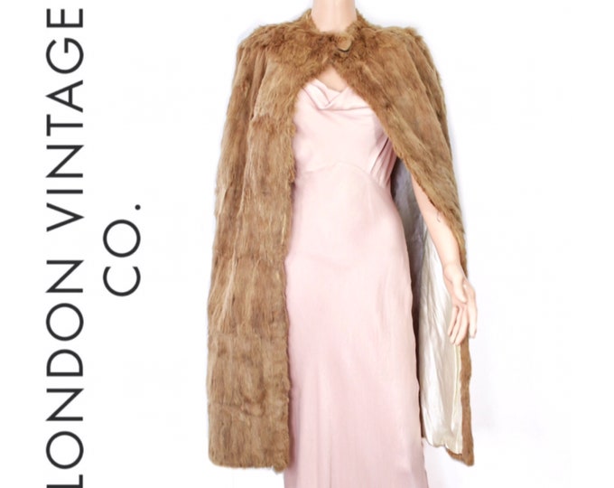 1930s-1940s-1950 Honey/brown Rabbit Fur Cape vintage Wedding/vintage ...