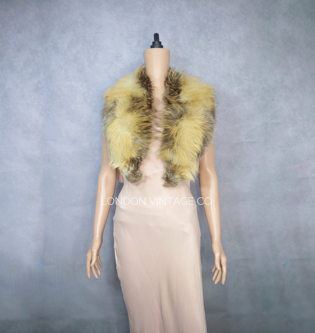 Vintage Gold Fox Fur Collar vintage Fox Fur/real Fox Fur/fox Fur Trim ...