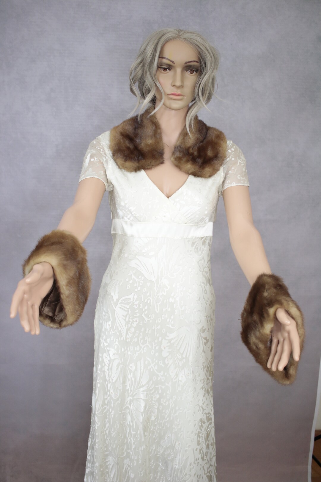 Vintage Brown Mink Fur Collar & Fur Cuffs {vintage Mink Fur/real Mink ...