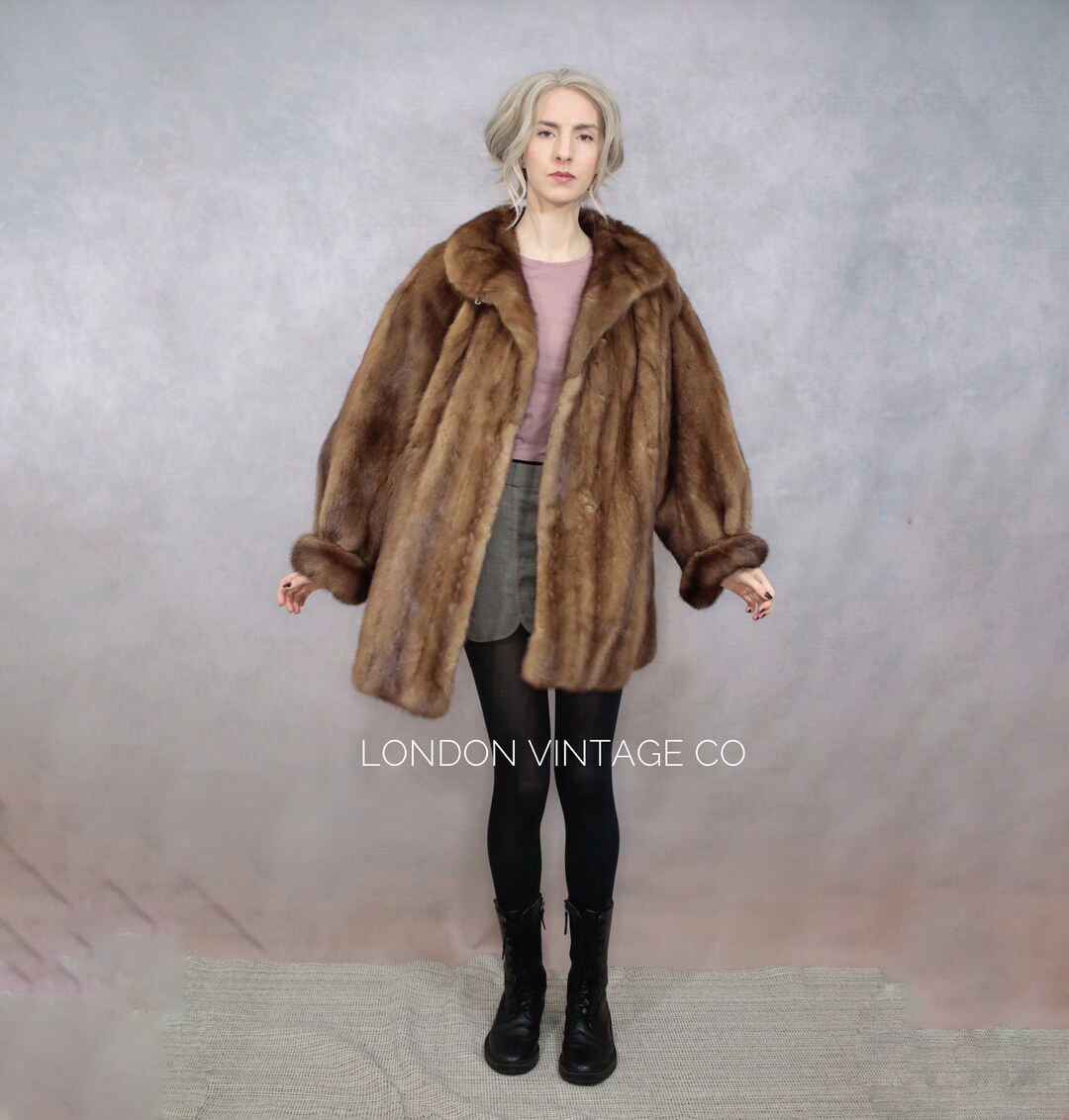 Size M Vintage Brown Mink Fur Coat real Mink Fur/vintage Mink Fur/mink ...