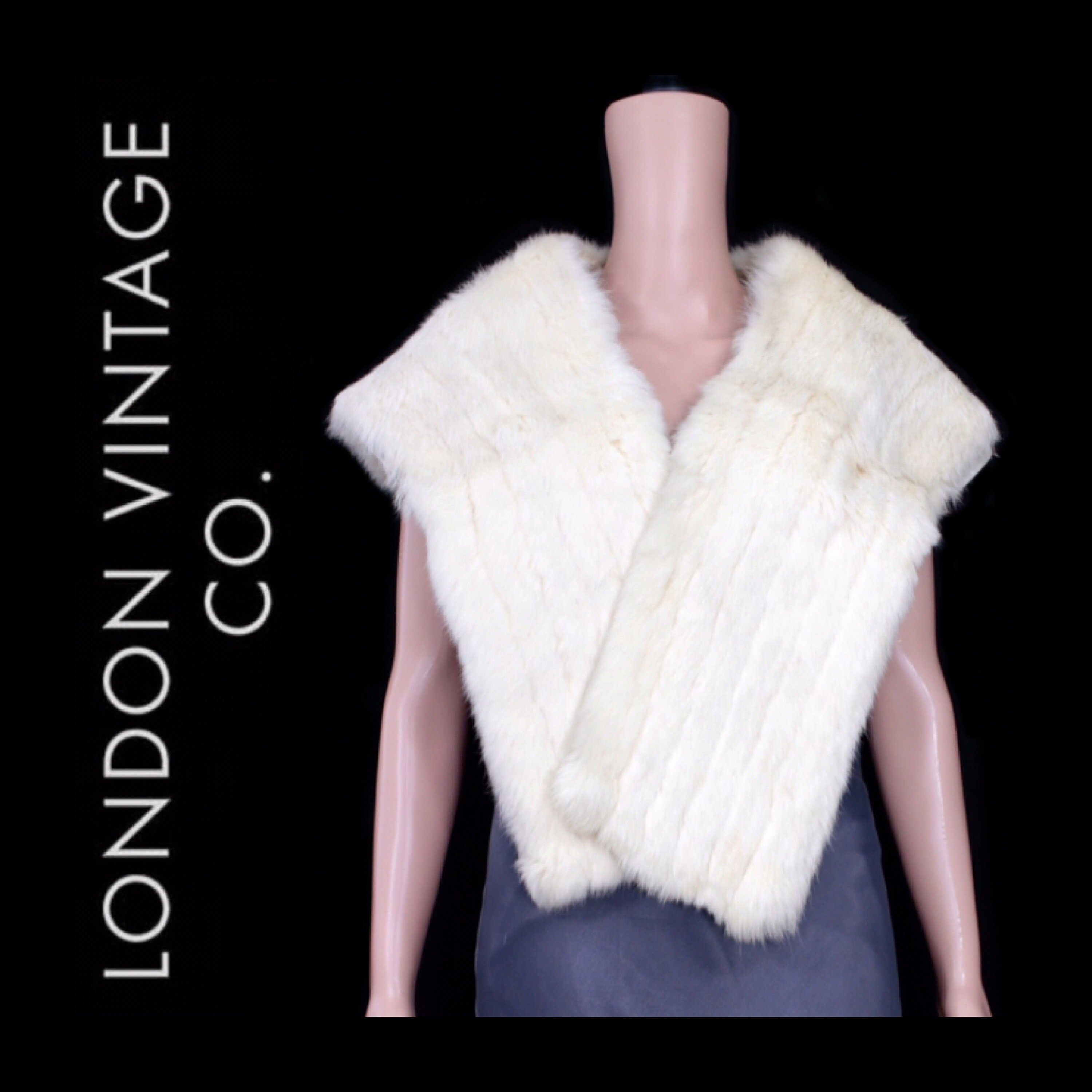 1950s ivory rabbit fur stole Real fur/vintage fur/fur | Etsy