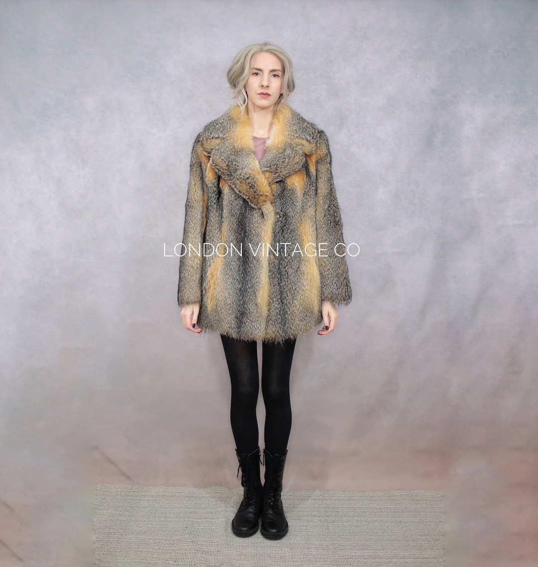 Size S-M | Vintage Grey Fox Fur Coat {real Fox Fur/vintage Fox Fur/fox ...