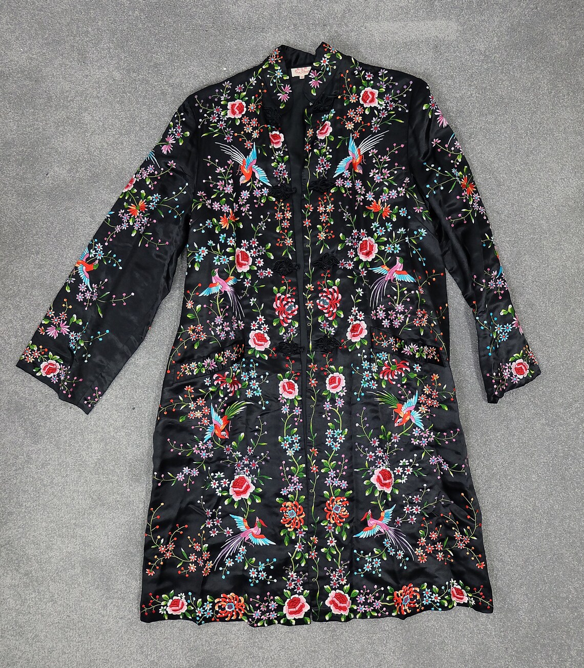 Vintage Black Embroidered Coat {vintage Embroidered Jacket/chinese ...